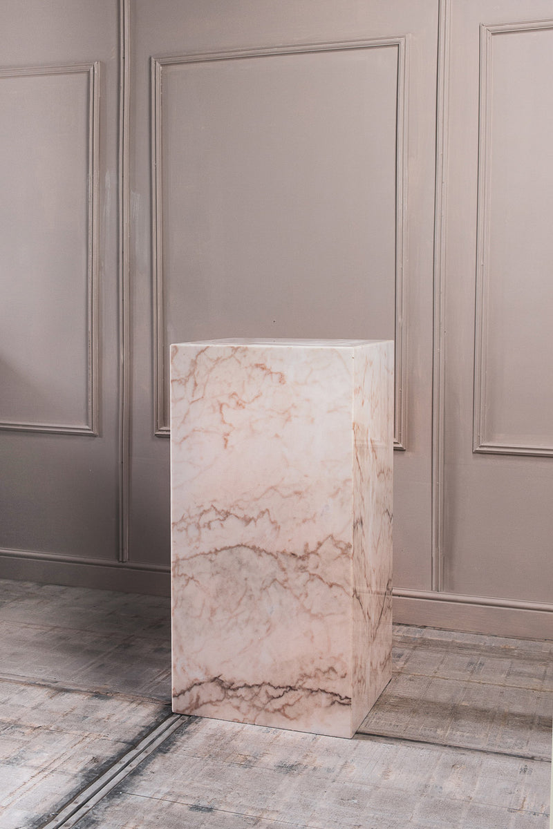 Solid Pink Marble Plinth – plinths.london